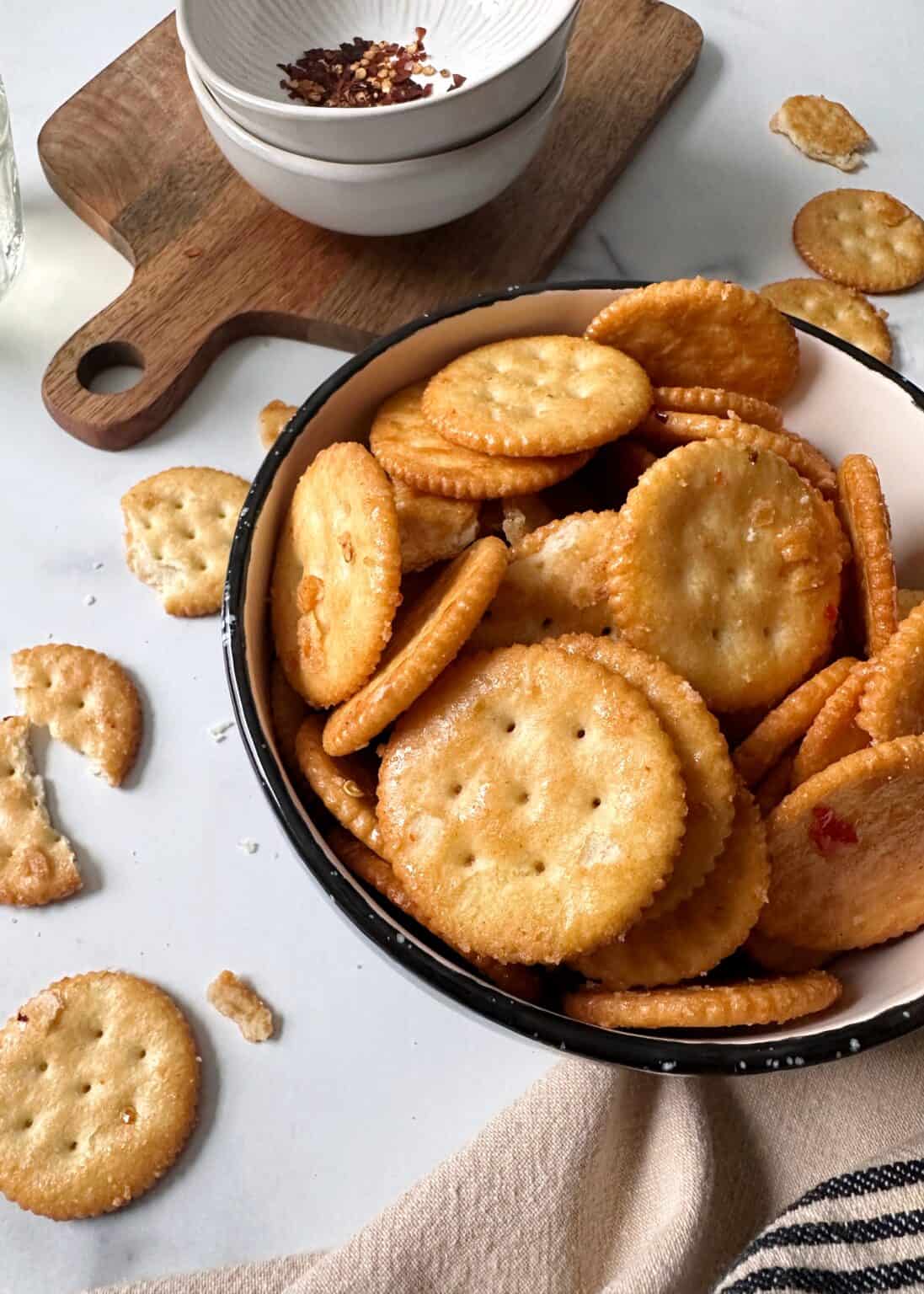 Spicy Sweet Chili Baked Crackers - Laura Loves to Cook