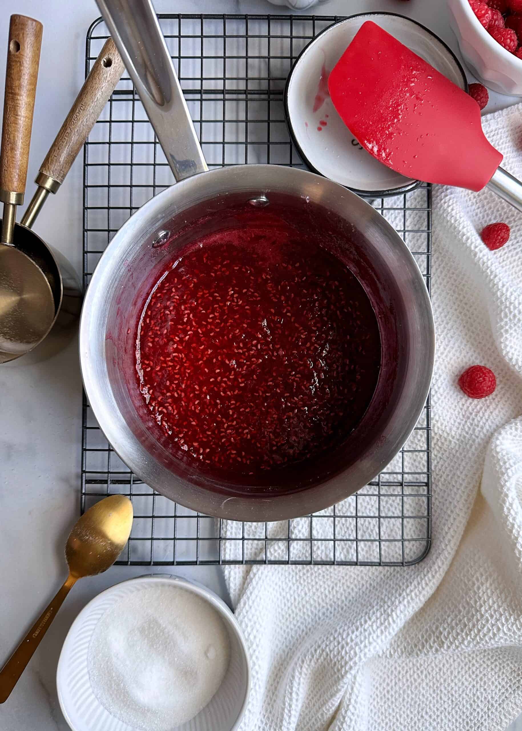 Orange Vanilla Creme Brulee with Raspberry Coulis - Laura Loves to Cook