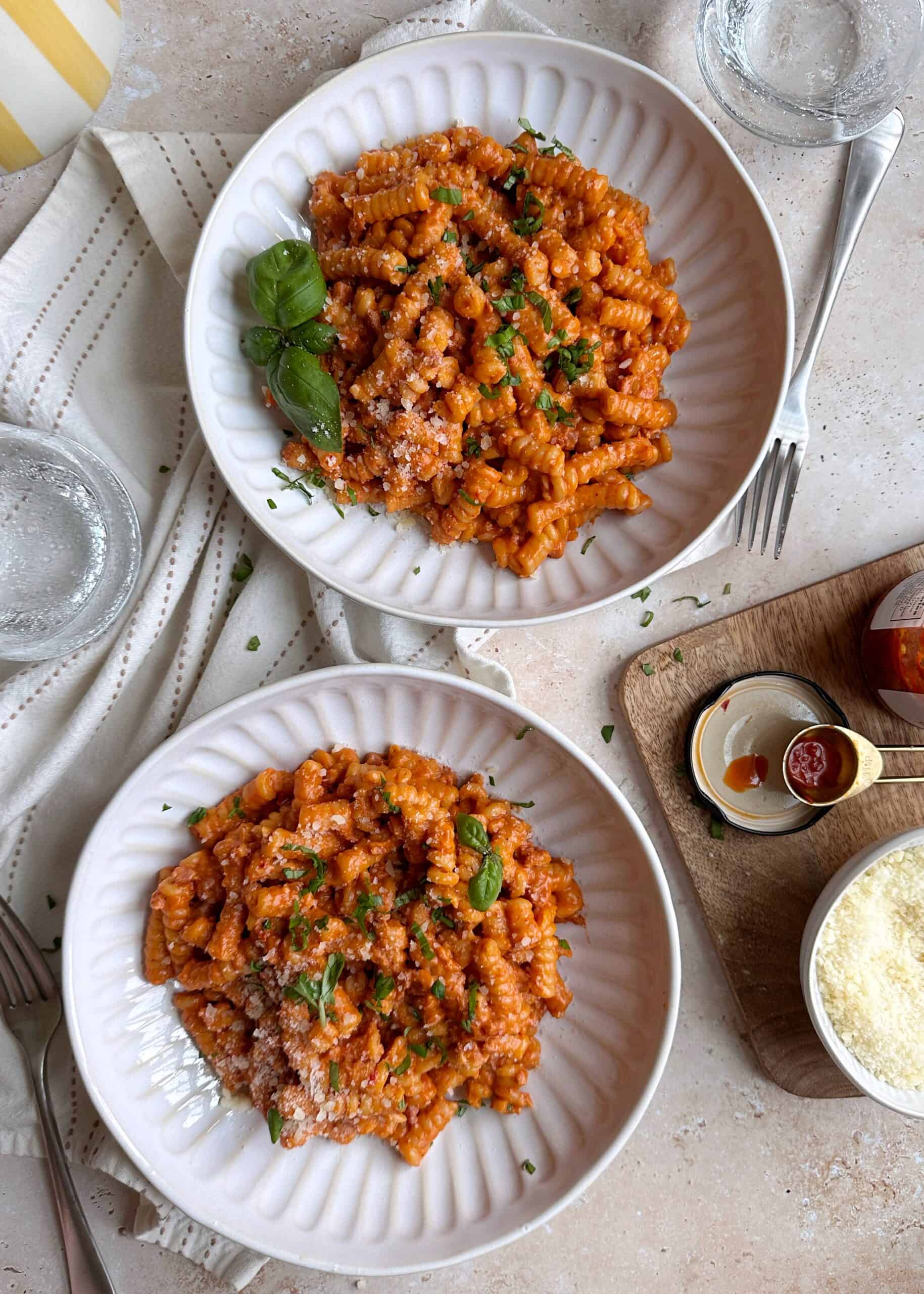 Pancetta and Calabrian Chili Pasta Alla Vodka - Laura Loves to Cook
